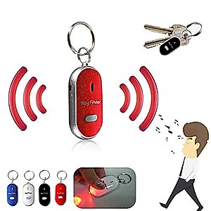 Whistle Key Finder, Voice Control Anti-Lost Device, LED Light Torch Remote Flashing Beeping Locator Remote Sonic Keychain for The Elderly Key Anti Lost Alarm Tracker