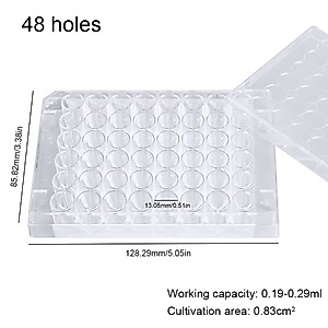 ADAMAS-BETA 48-Well Sterile Culture Plate, TC Treated Cell Culture Plates Tissue Culture Treated Plate, Individually Wrapped, Pack of 10