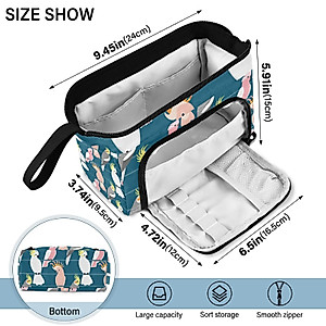 Yasala Pencil Case Cockatoo Cartoon Pen Pouch Holder Art Kits Storage Bag Cosmetic Organizer Carrying Case for Office Supplies Travel Bag for Makeup Large Stationary Bag with Handle