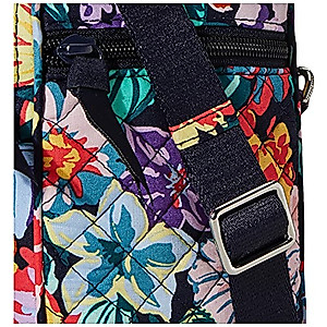 Vera Bradley Women's Cotton Small Convertible Crossbody Purse With RFID Protection, Happy Blooms, One Size