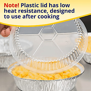 IDL Packaging 9" Round Dome Lid for Aluminum Foil Pan (Pack of 100) - Clear Plastic Lid for 9" Aluminum Container - Disposable Aluminum Pans Cover for Takeout, Serving, Freezing