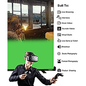 FUDESY Extra Large Green Screen, 74W X 77H inches Collapsible Chromakey Panel,Portable Retractable for Tiktok Video, Live Game,Aluminum Base,Wrinkle Resistant Fabric,Pull-up Style,Auto-Locking Frame