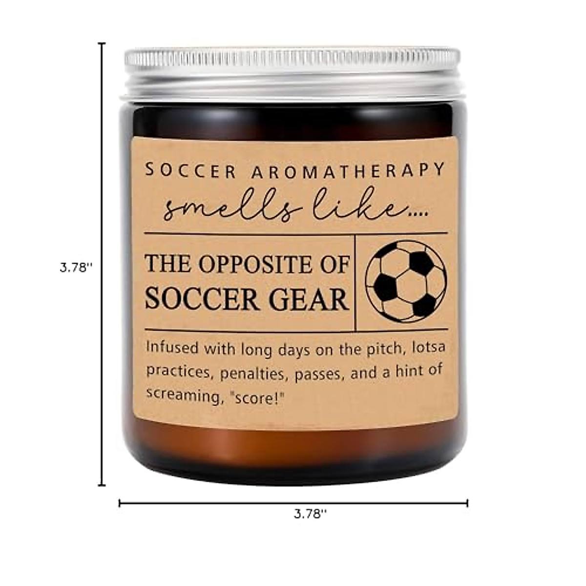 HTDesigns Soccer Gift - Soccer Candle - Soccer Player Gift - Soccer Player Candle - Gift for Soccer Player - Smells Like The Opposite of Soccer Gear, 8oz