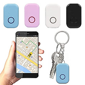 Portable Bluetooth 5.0 Tracker Smart Anti-Lost Real Time Mini Tracking Locator Item Finder Device for Keys Wallets Luggages Bags Kids Pets Black
