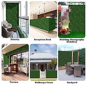 A & R 12 PCS 20"x20" Artificial Grass Wall - UV Protected Boxwood Hedge Wall Panels - Suits for All Decorations