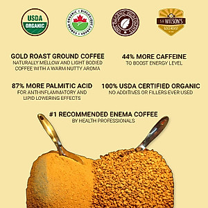 Organic Coffee Enema Coffee Gold Coffee Enema Organic by S A Wilson Enema Coffee 6- PACK With Kinara Coffee Scoop