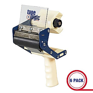 Top Pack Supply Tape Logic (6 Pack) Heavy-Duty Carton Sealing Tape Dispenser, 4", Blue/White