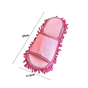 Leefasy Mop Slippers Men Women Cleaning Shoes Microfiber Mute Cleaner Detachable Practical Mopping Slippers Cleaning Sandals for Floor Polishing, Pink