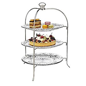 Godinger 3 Tiered Platter Stand - Dublin Crystal Collection