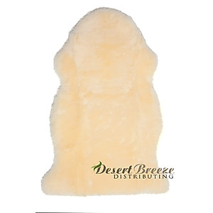 Desert Breeze Distributing Genuine New Zealand Baby Sheepskin, 100% Natural, Soft Shorn Wool, Soothing Comfort All Seasons (Size L)