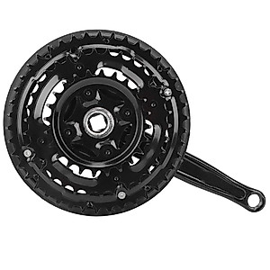 Bike Crank Arm Set, 170mm Mountain Crankset with Chains Cover for 24 34 42T Tooth Rear Sprocket