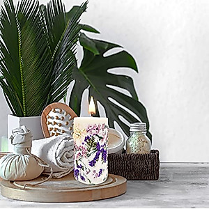 Vionami Aloha Kiwi Passionfruit Scented Pillar Candle with Dried Flowers - Long Burning Natural Soy Wax Scented Candle for Home - Gift-Boxed Hand Poured Luxury Candle with Paper Core Wick (Forget Me)