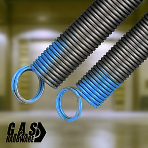 G.A.S Hardware 90 lb. Heavy-Duty Double-Looped Garage Door Extension Spring (2-Pack) -L. Blue | Springs for Garage Door Replacement Hardware Repair | Extension Springs