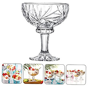 Luxshiny 4pcs Dessert High Salad Transparent Serving Snack Tumbler Clear Bowls Yogurt Trifle Beach Muffins Cups Beverage Tasting Delicate Smoothie Container Base Custard Fruit with Bar