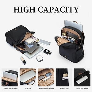 GOLF SUPAGS Laptop Backpack Purse for Women Fits 15 Inch Notebook Casual Daypack Work Travel College School Bookbag Fashion Computer Bag (Black, 15 Inch)