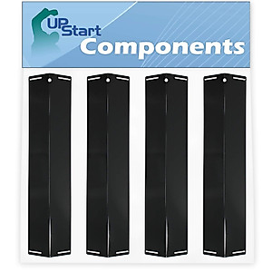 4-Pack BBQ Grill Heat Shield Plate Tent Replacement Parts for Master Forge GGP-2501 - Compatible Barbeque Porcelain Steel Flame Tamer, Flavorizer Bar, Vaporizer Bar, Burner Cover 16 1/2"