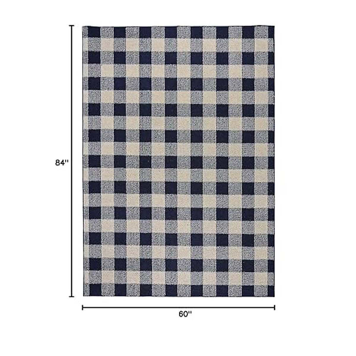 Garland Rug Country Living Buffalo Plaid 5 Ft. x 7 Ft. Indoor/Outdoor Area Rug Navy/Ivory