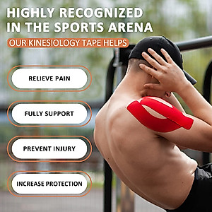 Kinesiology Tape Waterproof Sport Tape Athletic for Support & Protect Muscle Avoid Injury, 2 in. x 115 ft Black Kinesiotape Uncut Roll