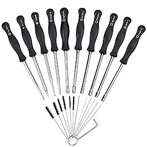 Hipa (Pack of 10 Carburetor Adjustment Tool with Carburetor Cleaning Brush Needle for Common 2 Cycle Small Engine Echo STHIL Poulan Husqvarna MTD Ryobi Homelite Trimmer Weed Eater Chainsaw