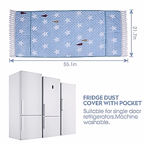 Fridge Dust Proof Cover Wash Machine Top Cover with Storage Bag Organizer (Star)