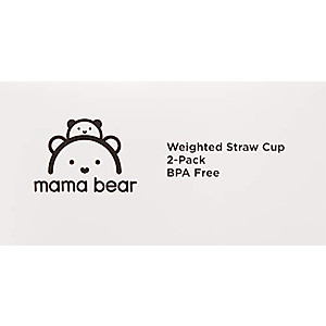 Amazon Brand - Mama Bear Weighted Straw Sippy Cup, Pack of 2, Blue/Green