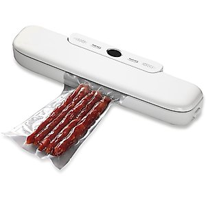 Vacuum Sealer Machine for Food, LaType Food Vacuum Sealer Machine Compact Design Preservation with 10 Vacuum Bags, Automatic Air Sealing for Food Storage, White.