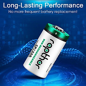 rapthor CR123A 3V Lithium Batteries CR17345 16 Pack 1650mAh High Power 123A 10 Year Shelf Life Non-Rechargeable CR123 Photo Battery 123 for Flashlight Toys Alarm System Microphones (Not for Arlo)