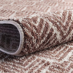 Unique Loom Eco Trellis Collection Area Rug - Osage (Rectangular 7' 10" x 10' 0", Dusty Rose/Ivory)