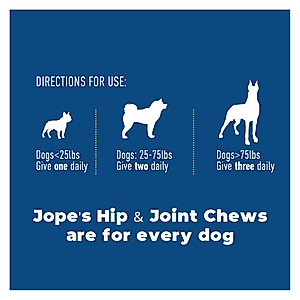 Jope Hip and Joint Dog Chews with UC-II® Collagen - More Effective Than Glucosamine - Veterinarian-Developed - Recommended for Small, Medium and Large Dogs - Cold-Pressed & Third-Party Tested