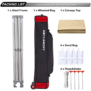 ABCCANOPY Patio Pop Up Canopy Tent with Curtain 10x10 Event-Series (Beige)