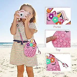 Unicorn Camera for Kids Girls, Christmas Birthday Gifts for Girls Age 3-8, HD Selfie Digital Video Camera for Toddler, Cute Toy Camera with 32GB SD Card Little Girl Toy for 4 5 6 7 8 9 Years Old