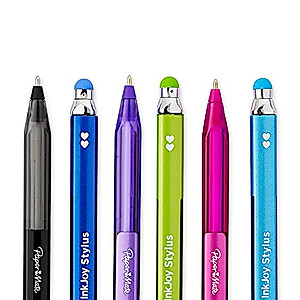 Paper Mate InkJoy 2 in 1 Stylus Ballpoint Pens, Medium Point, Assorted, Box of 24