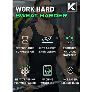 Kewlioo Men's Heat Trapping Pullover Sweat Enhancing Vest - Sauna Suit Shirt Compression Vest Shapewear Top for Gym Exercise