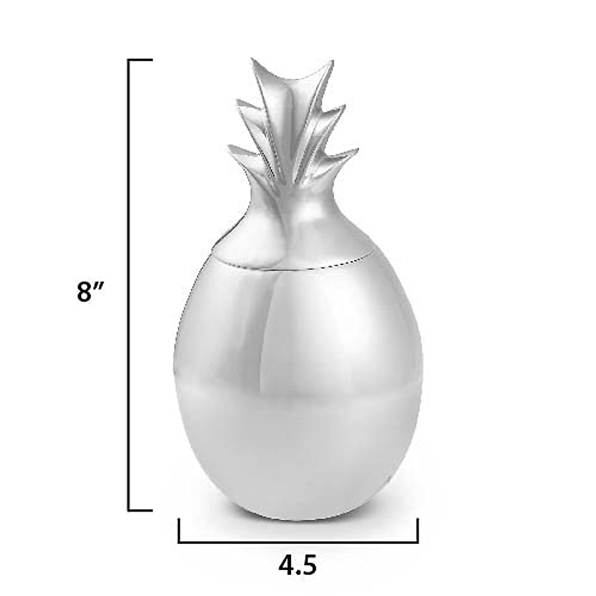 Nambe - Home Decor Collection - Pineapple Canister with Lid - Measures at 4.5" x 4.5" x 8" - Made with Nambe Alloy - Designed by Karim Rashid