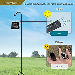 Luckupper Large Garden Flag Holder Stand Pole for 28 x 40 with Shepherd Hook,62 Inches Heavy Duty Yard Flag Post Stake for Outside