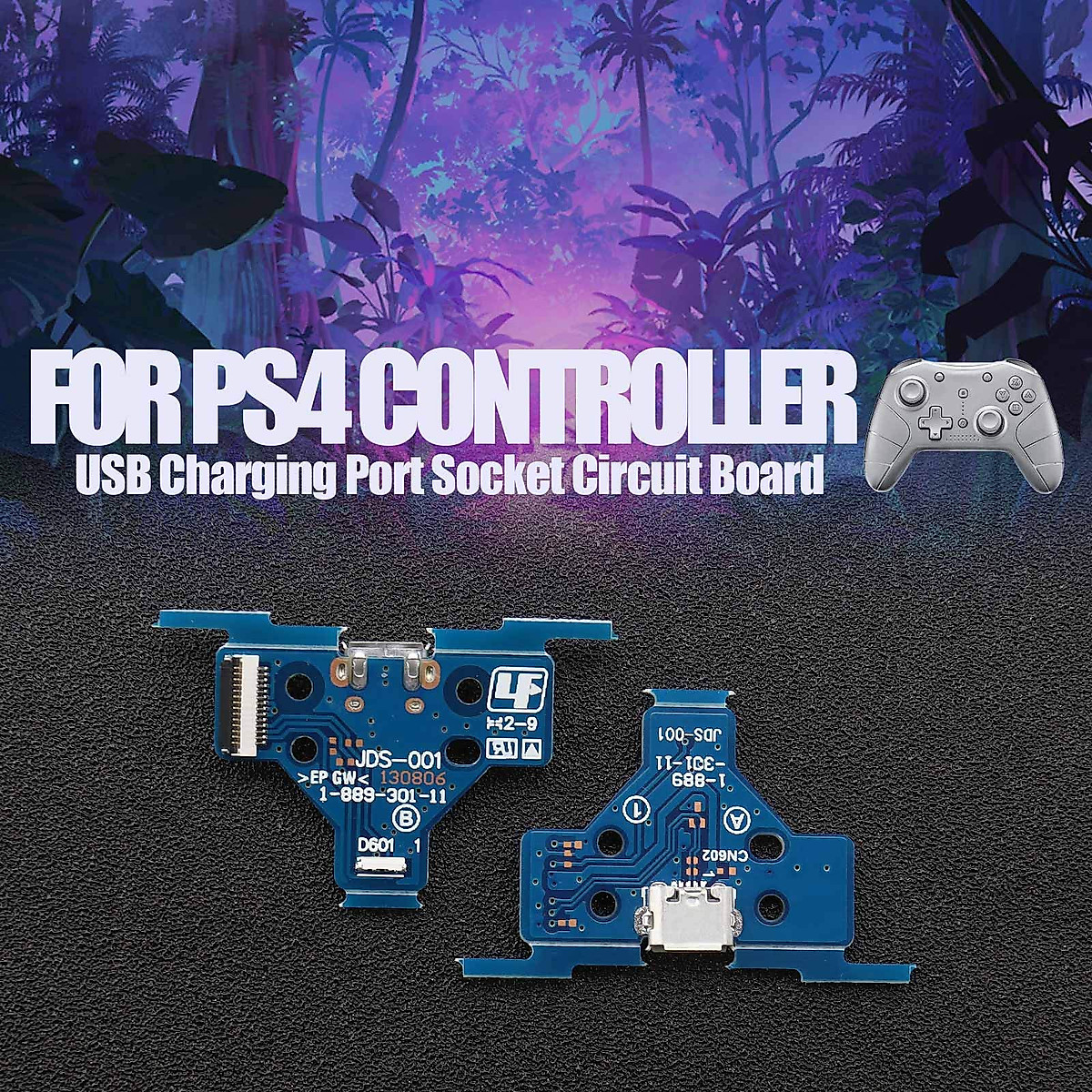 Create idea 2Set USB Charging Port Socket Board JDS-001 Compatible with PS4 V1 Wireless Controller with 14Pin Ribbon Cable