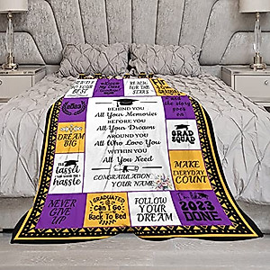 NICEFORNICE Custom Graduation Blanket Gifts, 40"x30" Cozy Flannel Throw Blankets, Personalized Graduate Class of 2023 Gift for Her Him, Senior School University College Students