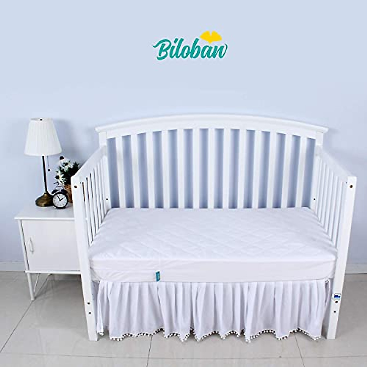 Zippered Crib Mattress Protector - Waterproof Crib Mattress Encasement, Breathable and Absorbent, 6 Sides Fully Encased Crib Mattress Cover.