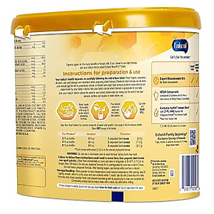 Enfamil NeuroPro Baby Formula, Milk-Based Infant Nutrition, MFGM* 5-Year Benefit, Expert-Recommended Brain-Building Omega-3 DHA, Exclusive HuMO6 Immune Blend, Non-GMO, 124.2 oz​