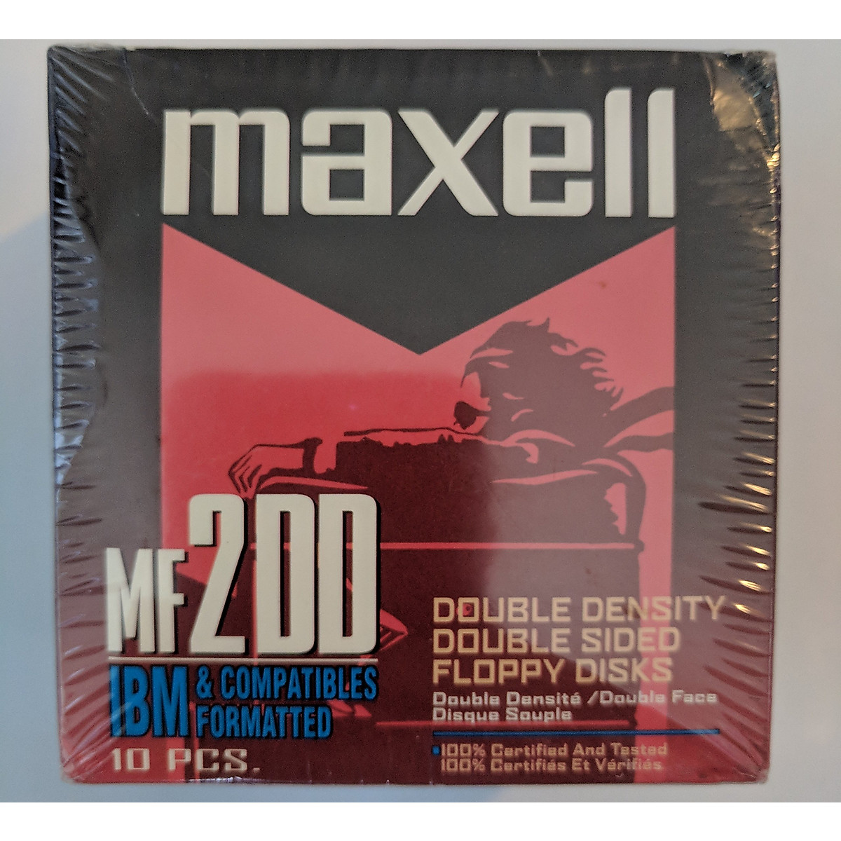 Maxell 3.5-inch Micro Floppy Disks 10 Pack, Double Sided, Double Density, Black