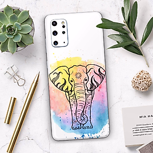 DesignSkinz Sacred Elephant Watercolor Protective Vinyl Decal Wrap Skin Cover Compatible with The Samsung Galaxy S20 (Screen Trim & Back Glass Skin)