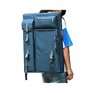 Art Carrying Case Portfolio/Art Portfolio Bag - Art Portfolio Carry Case Bag Backpack/Student Artist Outdoor Art Supply Sketch Board Travel Sketchpad Drawing Board Bag/Blue