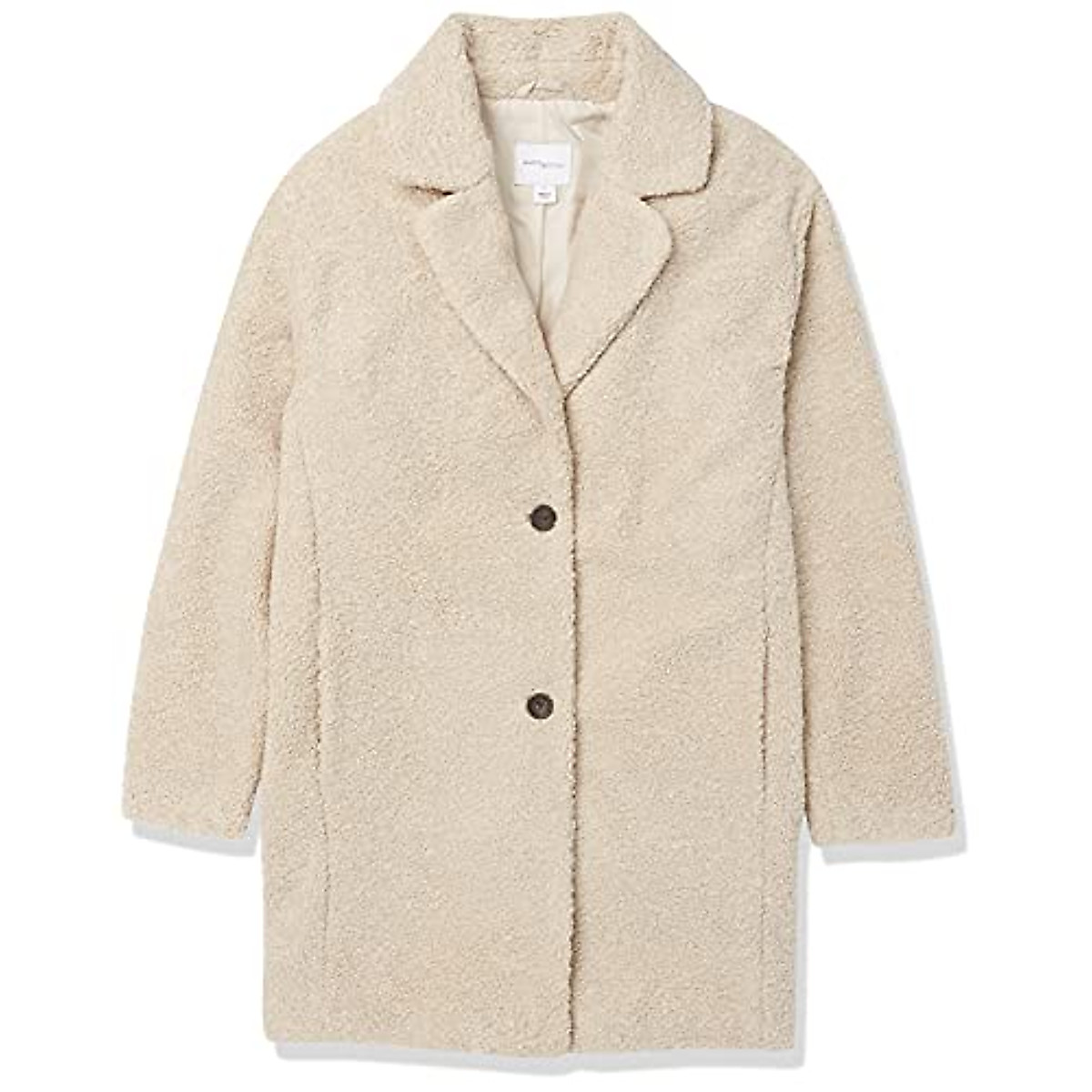 Amazon Essentials Women's Teddy Bear Fleece Oversized-Fit Lapel Jacket (Previously Daily Ritual), Sand, Medium