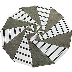 Bliss Casa Kitchen Towels and Dish Cloth Set (12 Pack, 15 x 25 Inch) – 100% Cotton Dish Towels for Kitchen Soft and Highly Absorbent – Tea Towels and Bar Towels for Daily Use (Stripe, Grey)