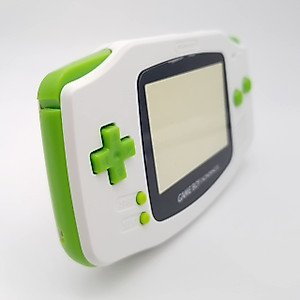 Full Housing Case Cover Housing Shell Replacement for Game boy Advance GBA Shell Case with Buttons Kit (White with Green Buttons)