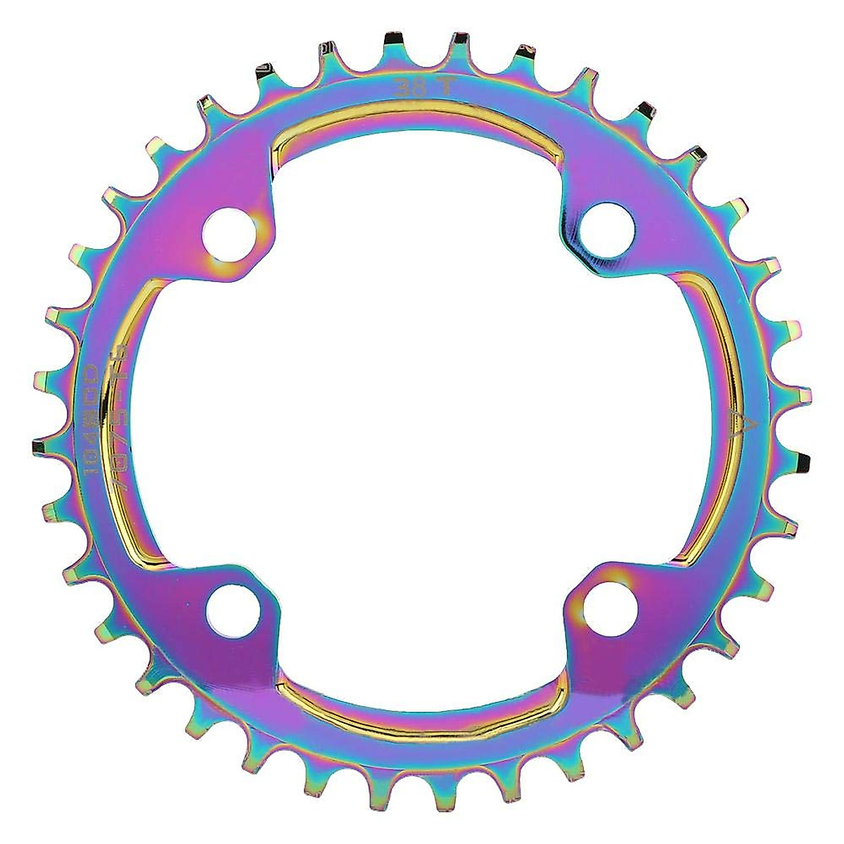 VGEBY Bike Chainring 104BCD Mountain Bike Positive Negative Tooth Disc Chain Wheel Chainring Colorful Plating Color(38T)