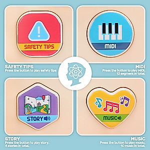 HOLYFUN Bus Car Toy for Toddler, Kids Play Bus with Steering Wheel Toy, Sound and Light, Music School Bus Toy, Educational Bus Driving Toy Gift for Boys & Girls