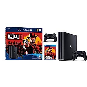 Newest Sony Playstation 4 Pro 1TB SSD Console - Red Dead Redemption 2 Game Bundle with DualShock-4 Wireless Controller, AMD 8 Cores Processor, USB 3.1, HDMI (Renewed)