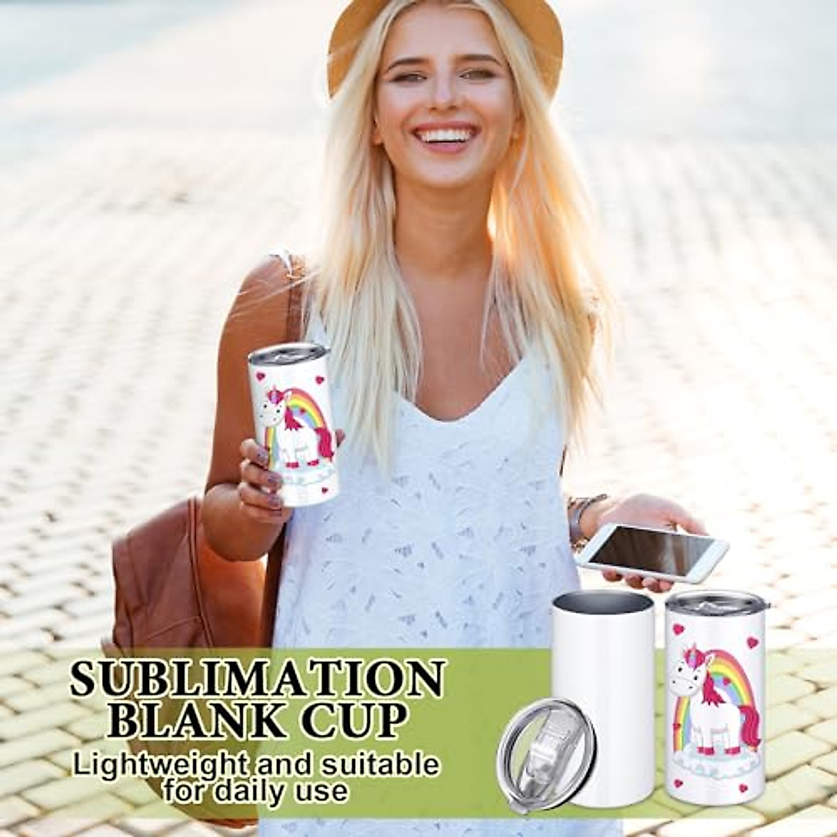 Potchen 30 Pack Sublimation Tumblers Bulk Blanks Straight Skinny Tumblers with Lids Sublimation Cups Stainless Steel Double Wall Vacuum Insulated Mugs DIY Gift Heat Press Machine(12 Oz)