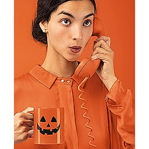 Tstars Jack O Lantern Cup Halloween Pumpkin Face Coffee Mugs 11 Oz. Orange